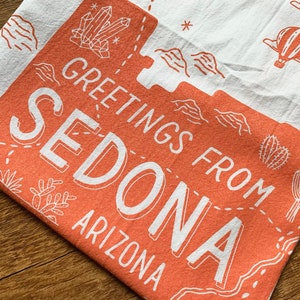Sedona Arizona Tea Towel, Sedona Tea Towel, Single Screen Printed ...
