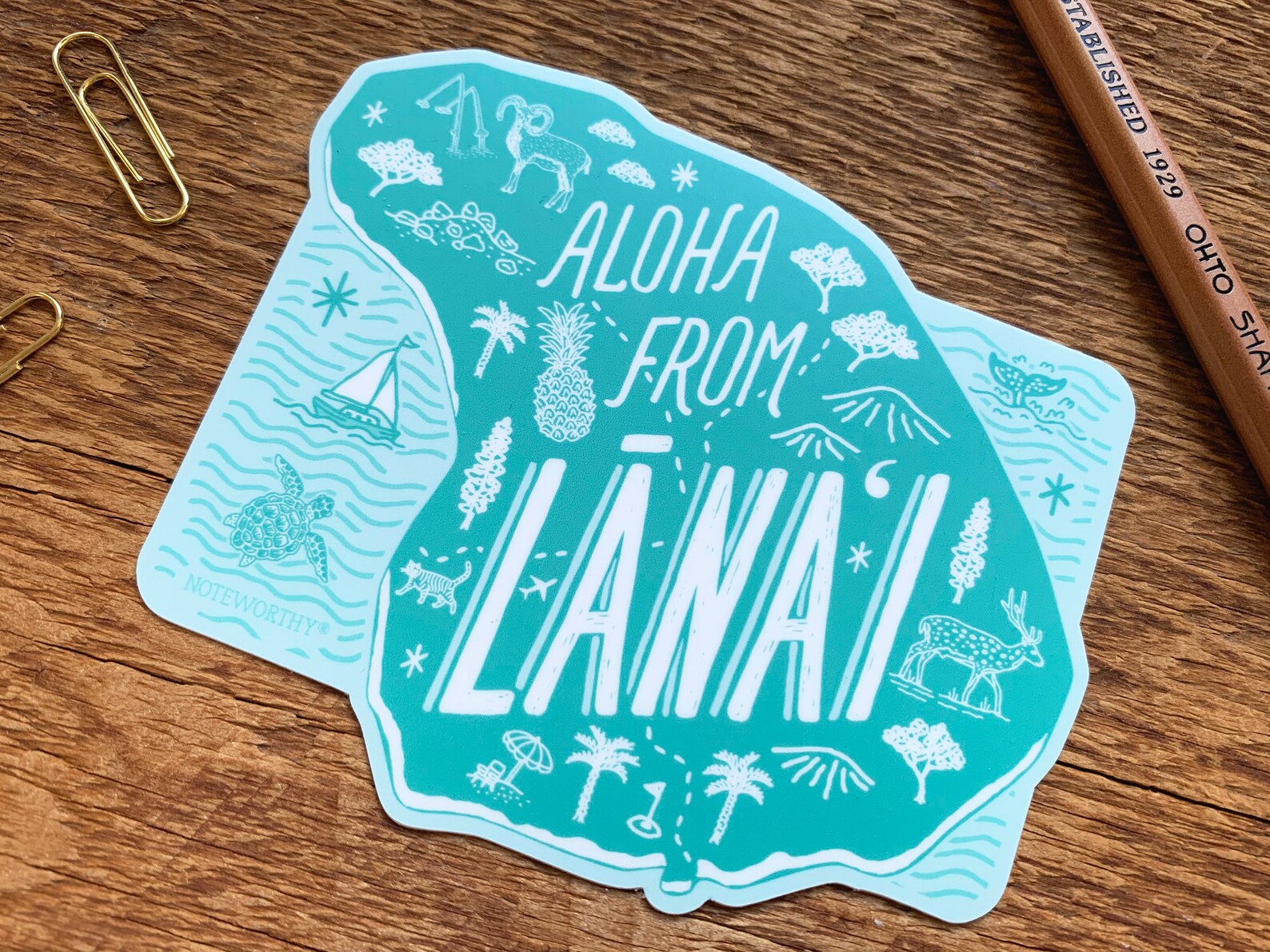 Lanai HI Sticker Lanai Island State Sticker Hawaii Sticker | Etsy