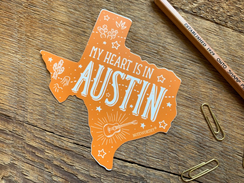 Austin Sticker, Austin Texas Sticker, Single Die Cut Vinyl Sticker - Etsy