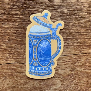 Beer Stein Sticker, Oktoberfest Sticker, Single Die Cut Vinyl Sticker ...
