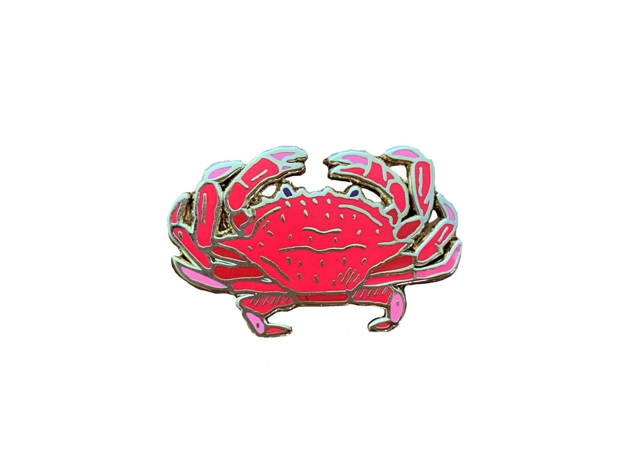 Crab Enamel Pin Red and Gold Crab Pin Single Hard Enamel Pin - Etsy