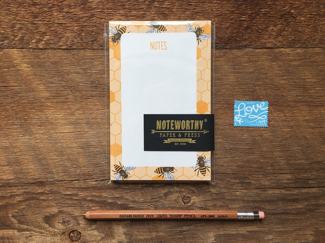 Honey Bee Pocket Notepad Bee Gift Office Supplies 3.5 X 5.5 | Etsy