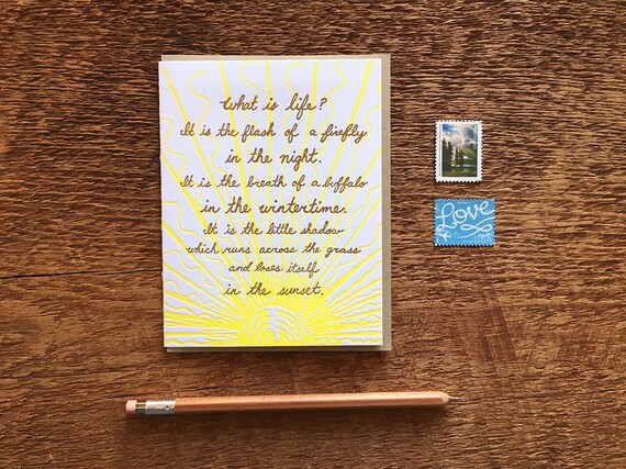 What is Life Crowfoot Quote Encouragement Card Single - Etsy