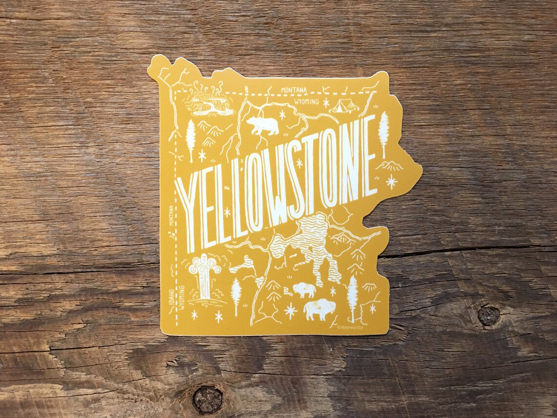Yellowstone Sticker Yellowstone National Park Sticker Bumper | Etsy