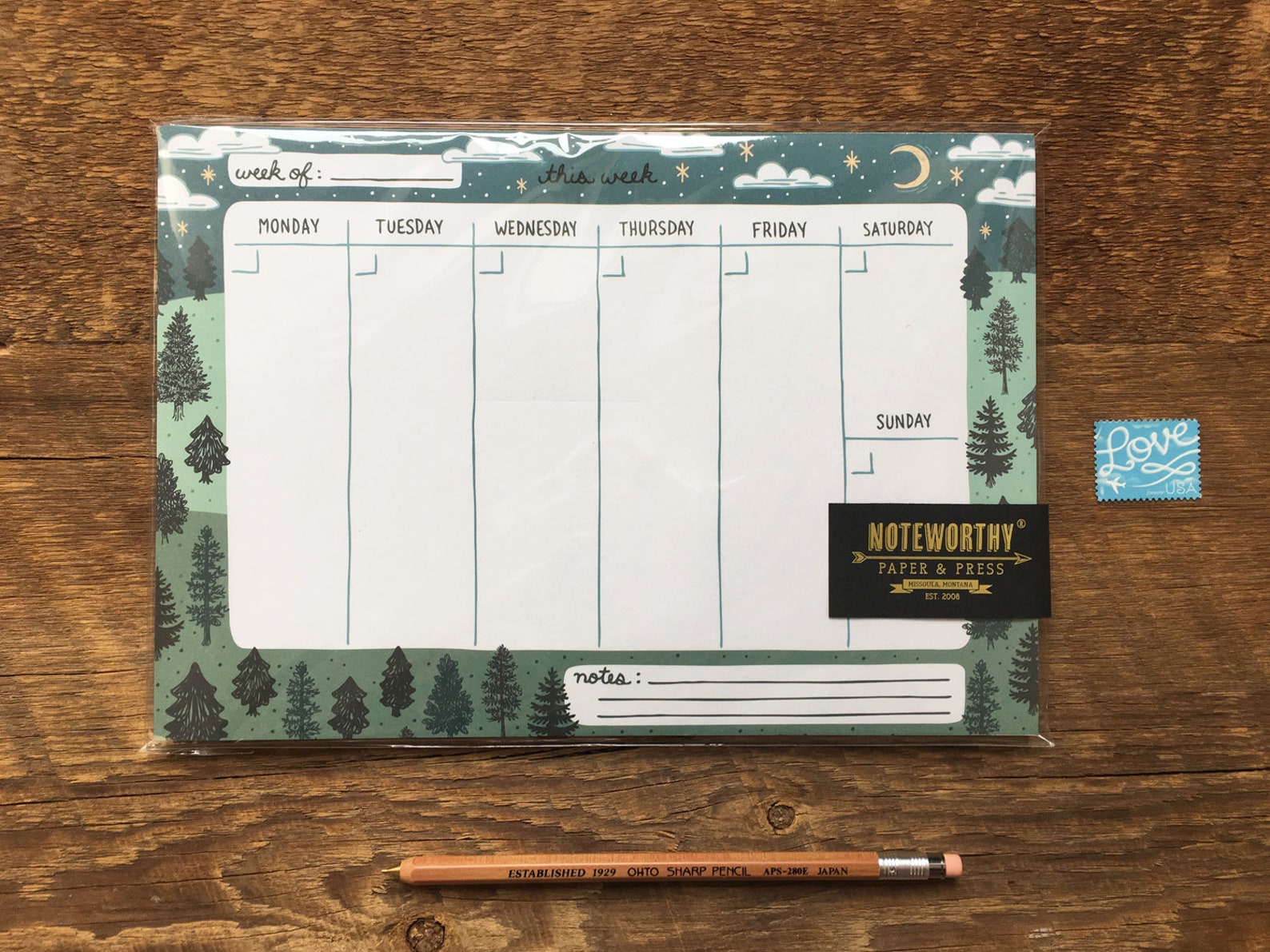 Tree Weekly Desk Planner Pine Tree to Do 6.75 X 9.75 Notepad - Etsy