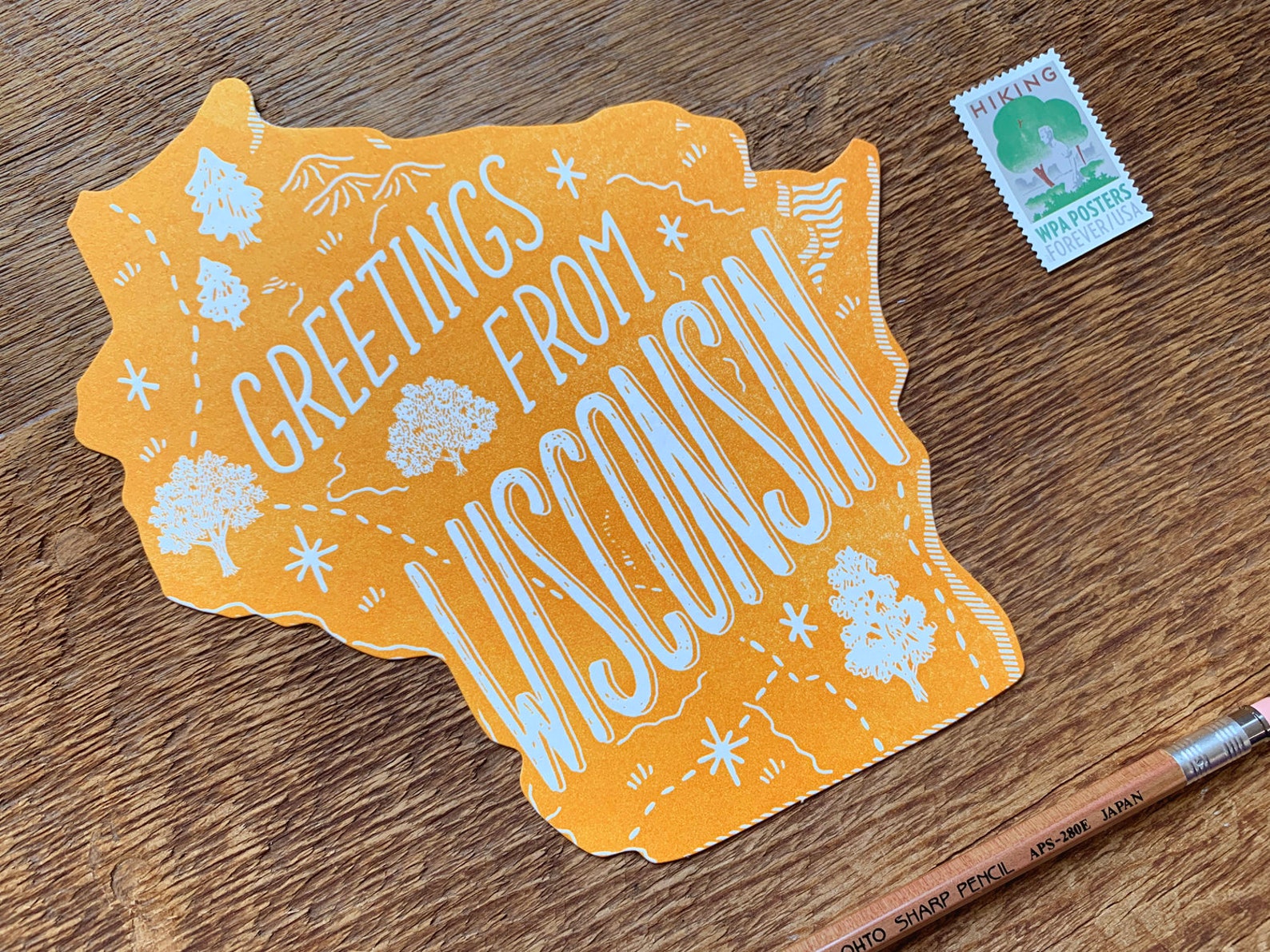 Wisconsin Postcard Greetings From Wisconsin Die Cut - Etsy
