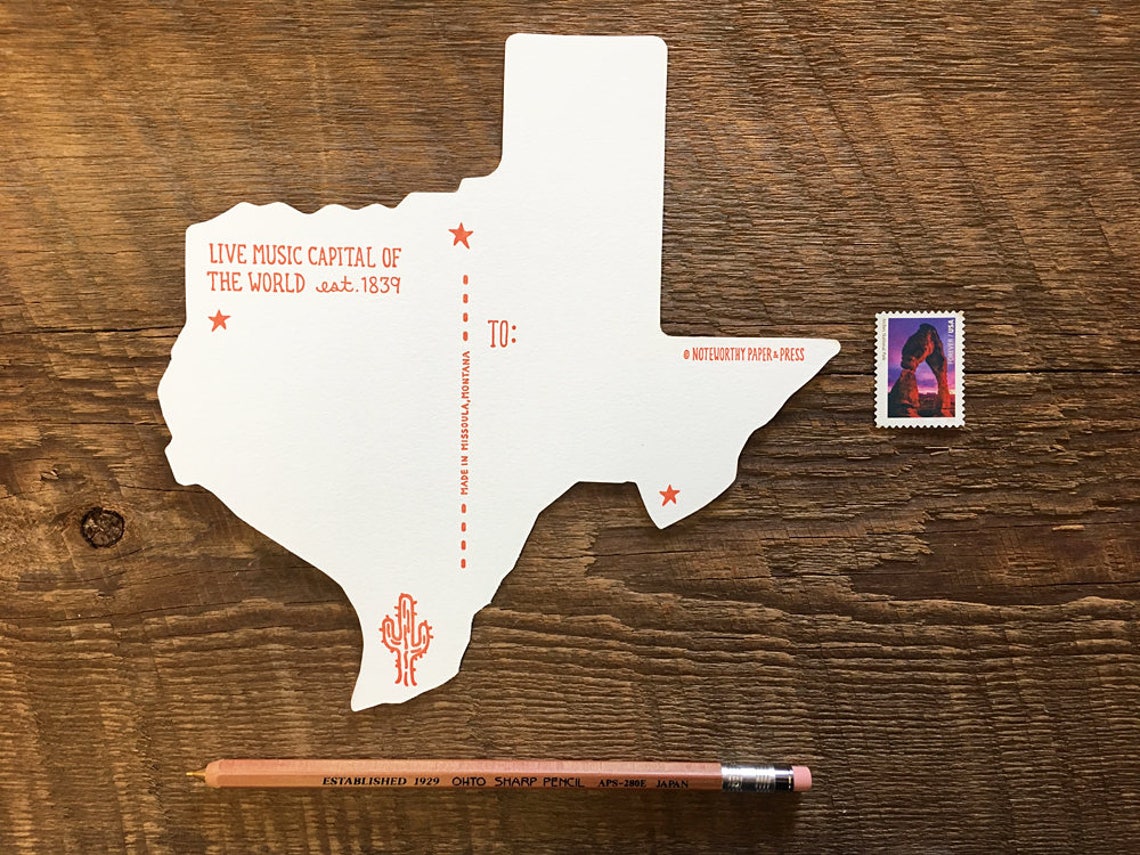 Austin Texas Postcard Greetings From Austin Die Cut | Etsy