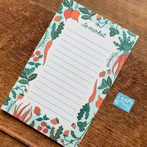 Veggie Notepad, Vegetables and Fruits, 5.5 X 8.5 to Market Pad - Etsy