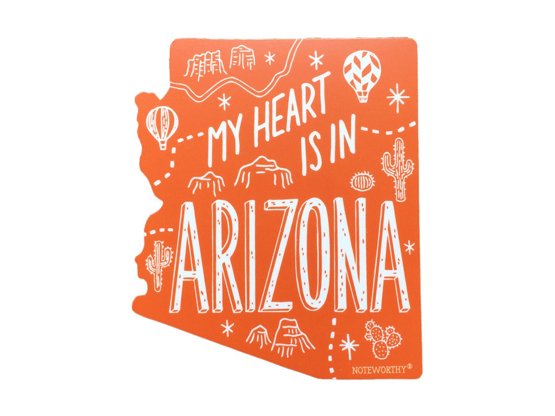 Arizona Sticker Arizona State Sticker Bumper Sticker Single - Etsy