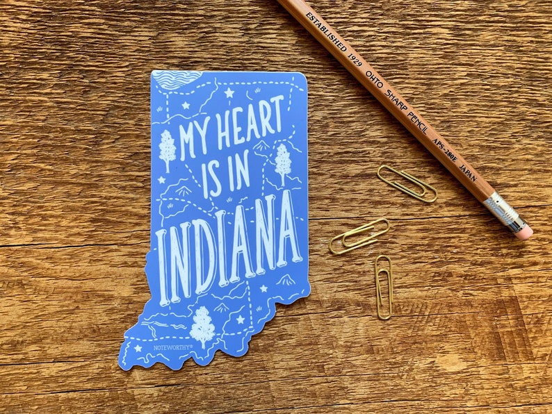 Indiana Sticker Indiana State Sticker Bumper Sticker Single - Etsy