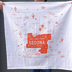 Sedona Arizona Tea Towel, Sedona Tea Towel, Single Screen Printed ...