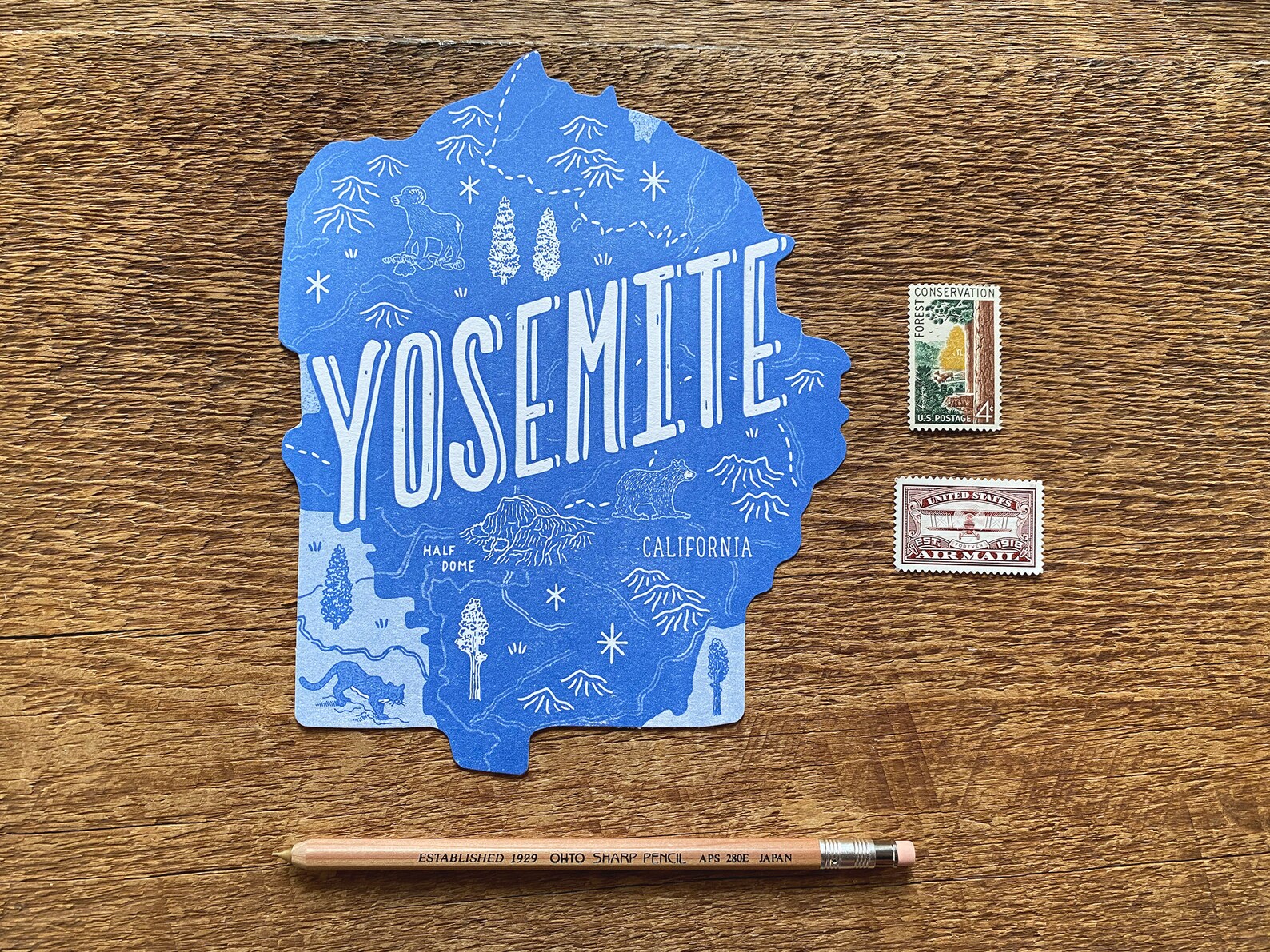Yosemite Postcard, Yosemite Map, Yosemite National Park Map California ...