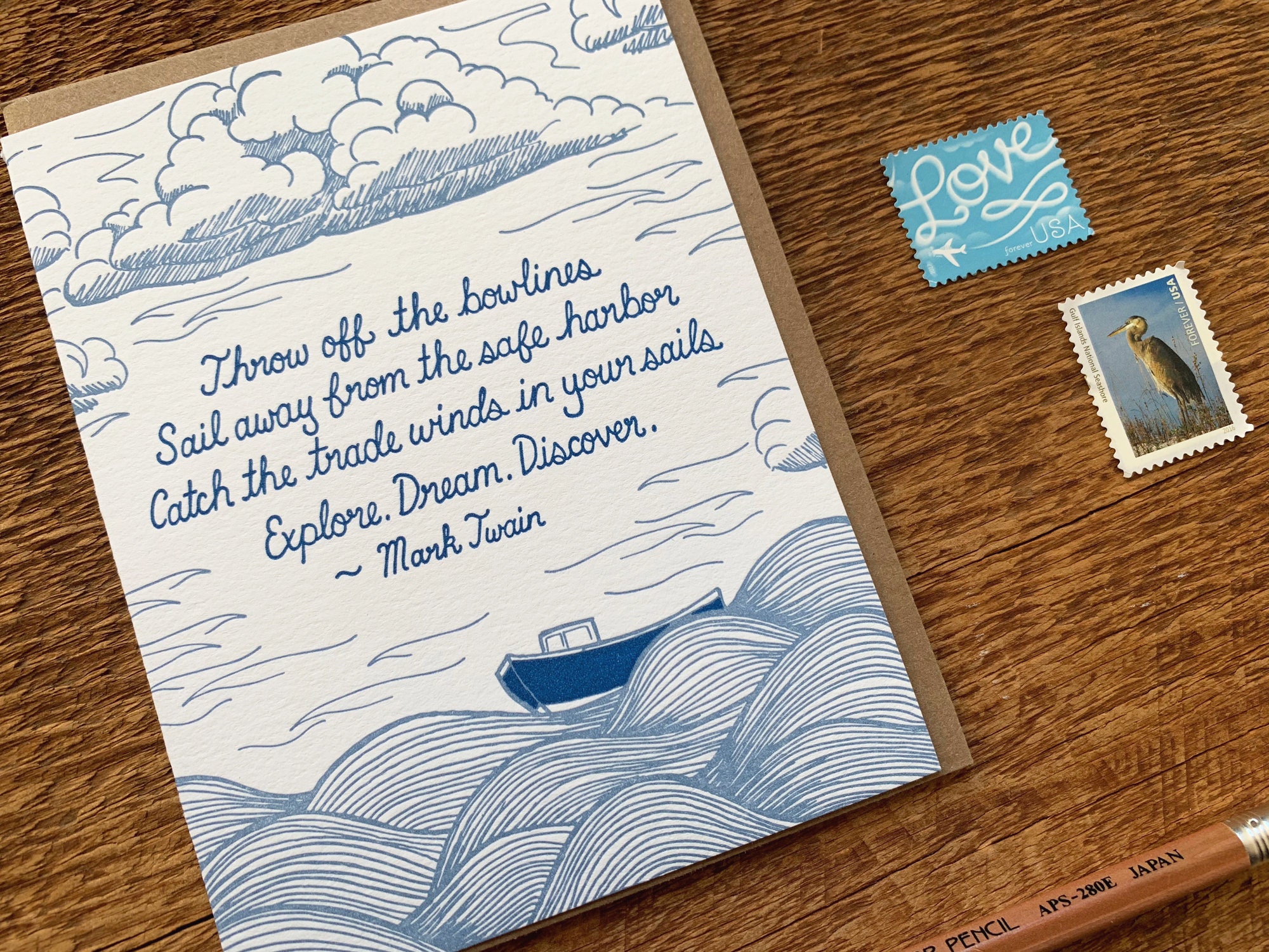 Mark Twain Quote Letterpress Greeting Card Inspirational - Etsy