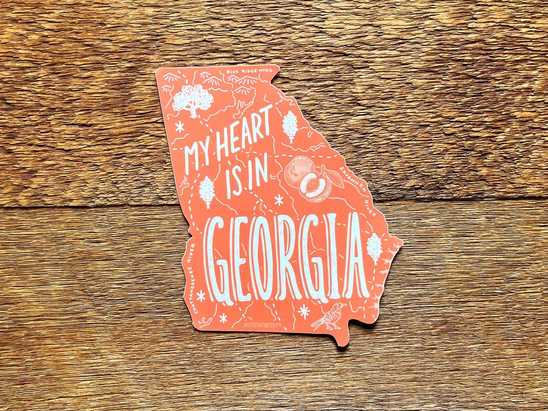 Georgia Sticker, Georgia State Sticker, Single Die Cut Vinyl Sticker ...
