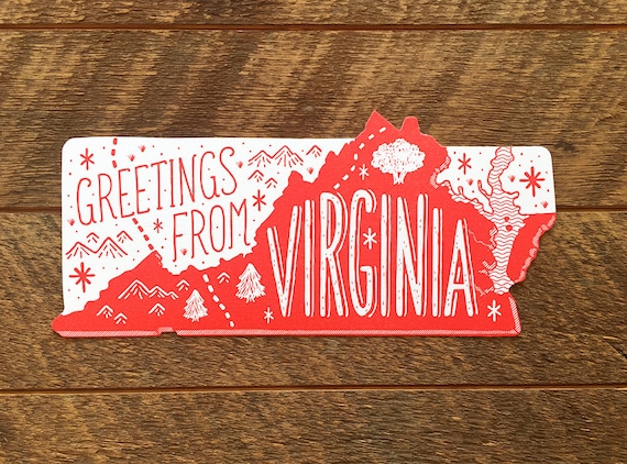 Virginia Postcard Greetings From Virginia Single Die Cut | Etsy