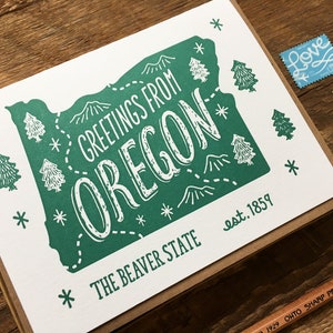 Oregon Greeting Card, Greetings From Oregon, Boxed Set of Letterpress ...