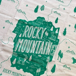 Rocky Mountain Tea Towel, Rocky Mountain National Park, Single Screen ...
