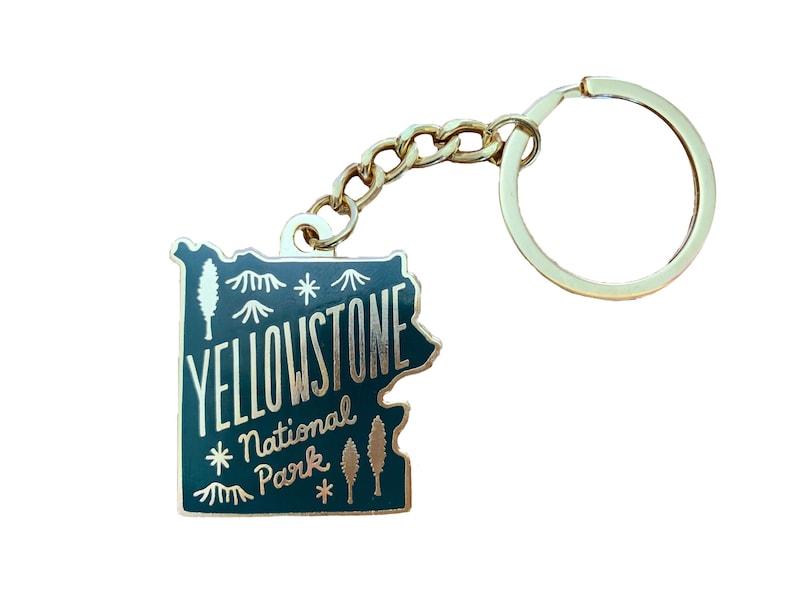 Yellowstone Enamel Keychain Yellowstone National Park Map - Etsy