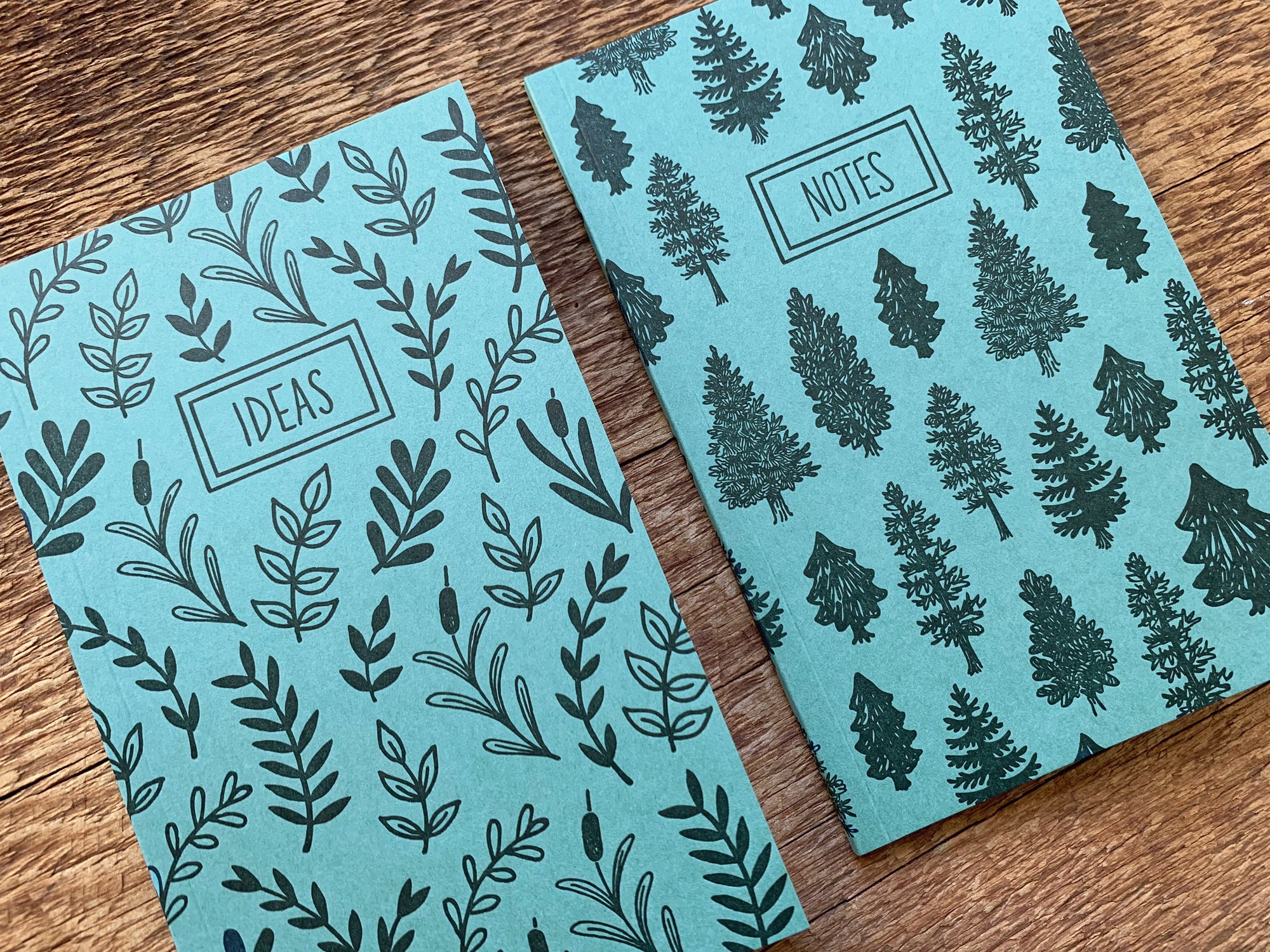 Trees & Leaves Pocket Notebook Sets Set of 2 Pocket | Etsy