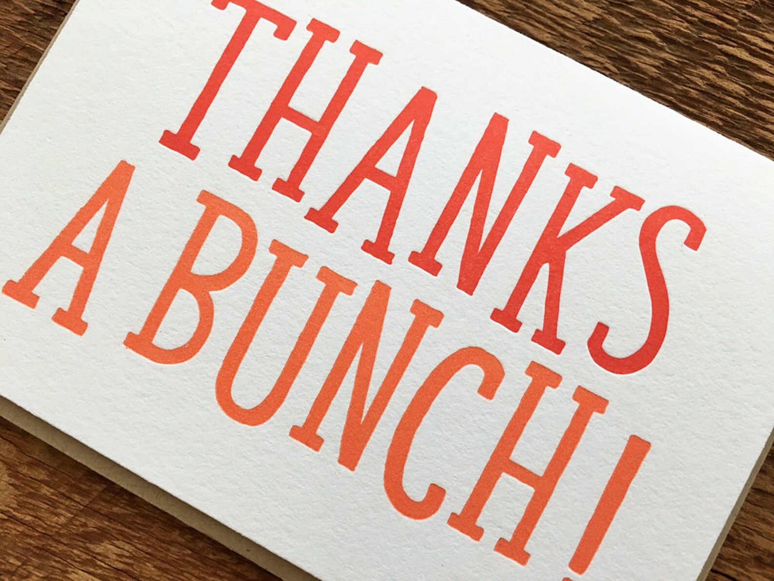 Thanks A Bunch, Letterpress Note Card, Thank You Card, Blank Inside - Etsy