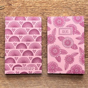 Rainbows & Retro Flora, Floral Pocket Notebook Sets, Set of 2 Pocket ...