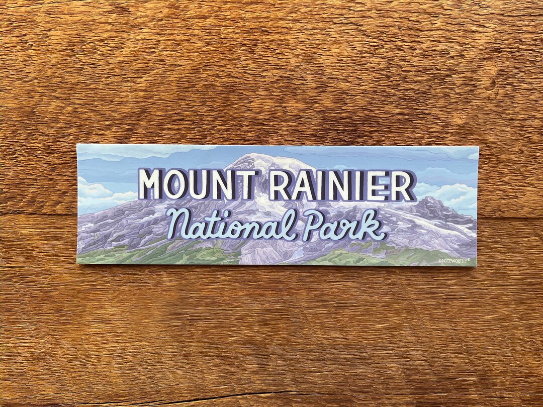 Mount Rainier National Park Bumper Sticker, Mount Rainier Sticker ...