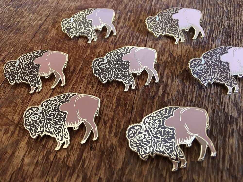 Bison Enamel Pin Buffalo Enamel Pin Single Hard Enamel Pin | Etsy