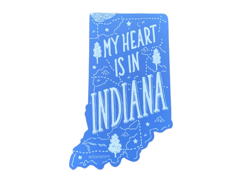 Indiana Sticker Indiana State Sticker Bumper Sticker Single - Etsy