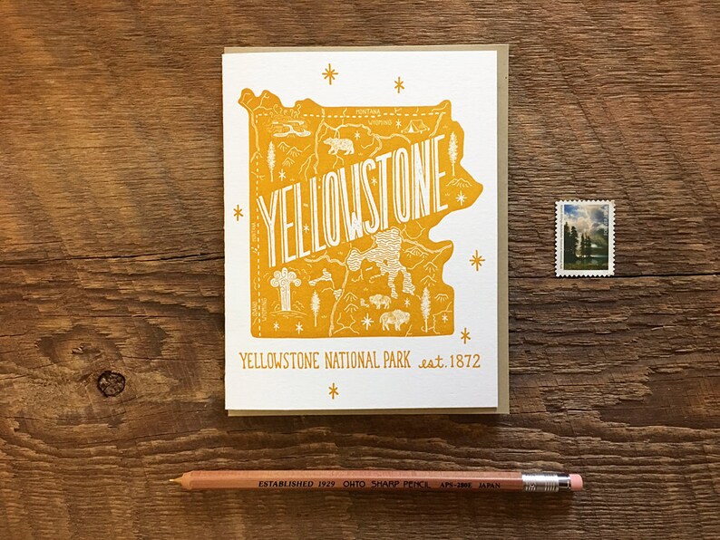 Yellowstone National Park Greeting Card, Boxed Set of 6, A2 Folded Note ...