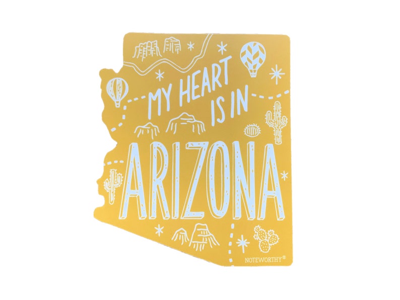 Arizona Sticker Arizona State Sticker Bumper Sticker Single | Etsy