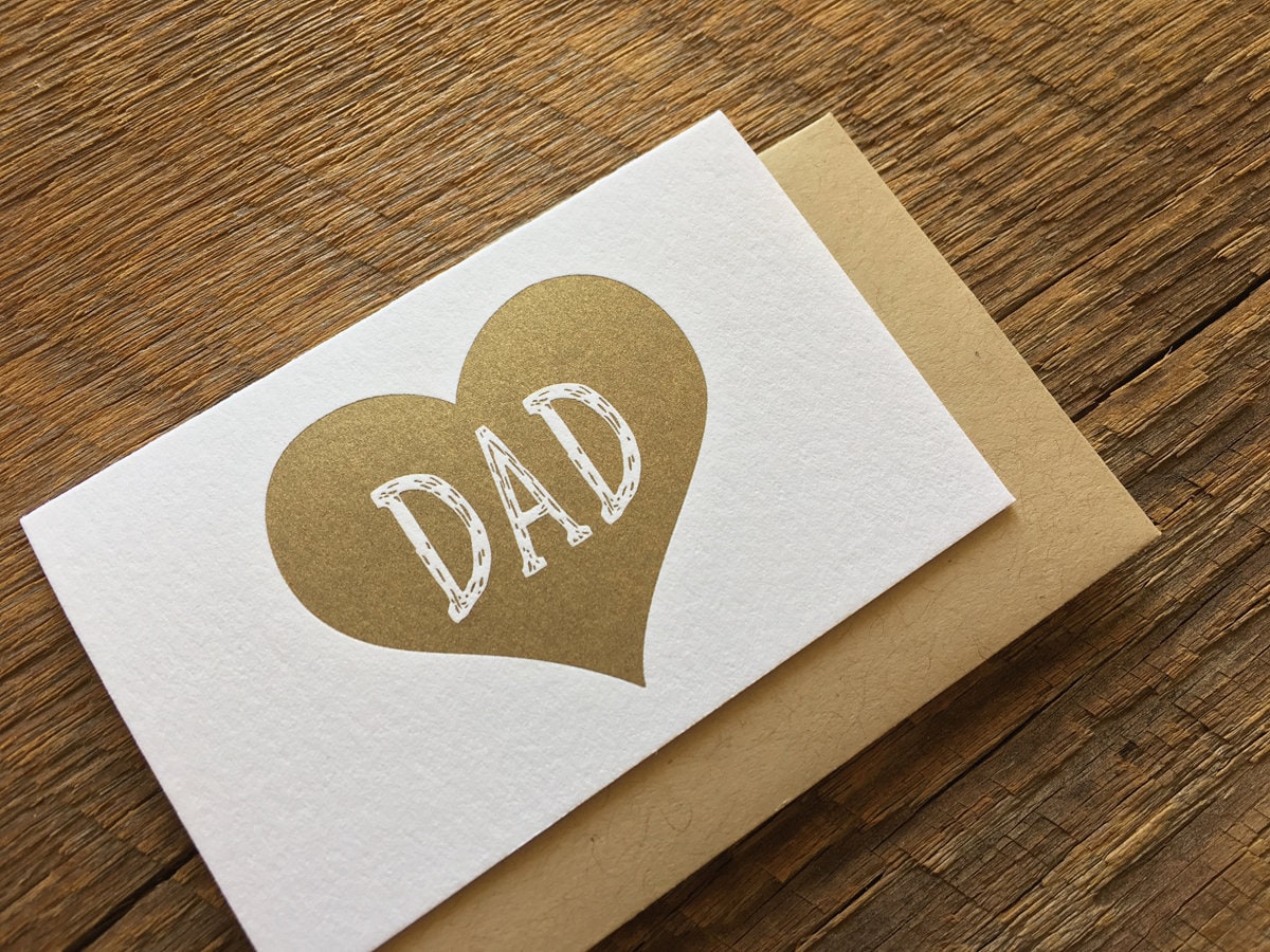 Dad Heart, Father's Day Card, Enclosure Card, Gift Card, Mini Card ...