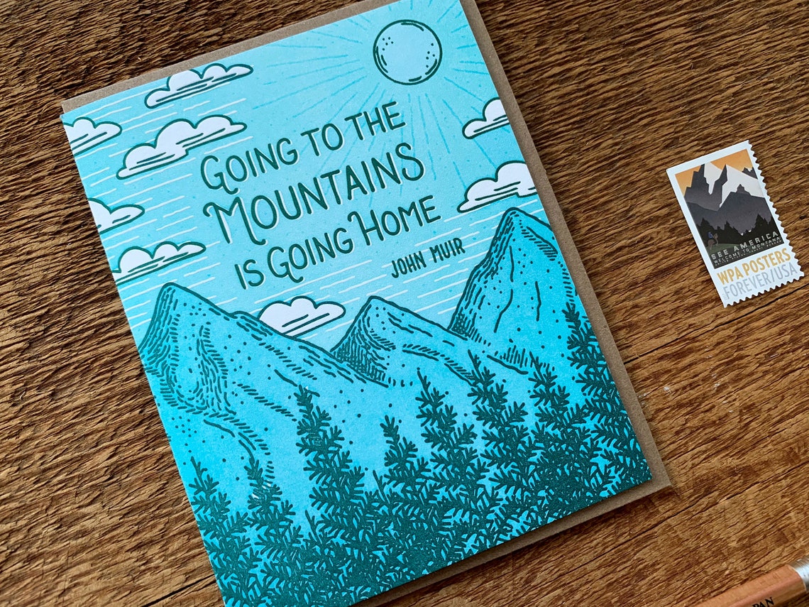 John Muir Quote Encouragement Card Mountain Card Outdoors - Etsy