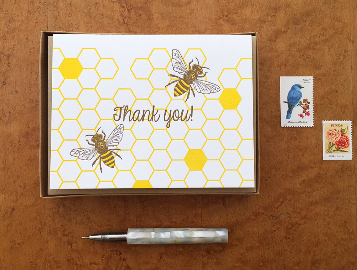 Thank You Honey Bees Thank You Cards Boxed Set of 6 - Etsy