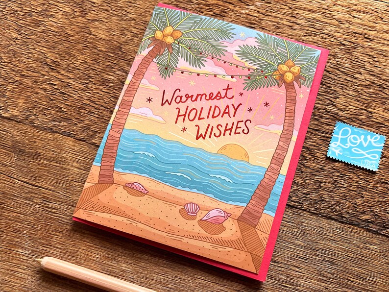 Christmas Island Relaxing Holiday Card Digitally Printed - Etsy