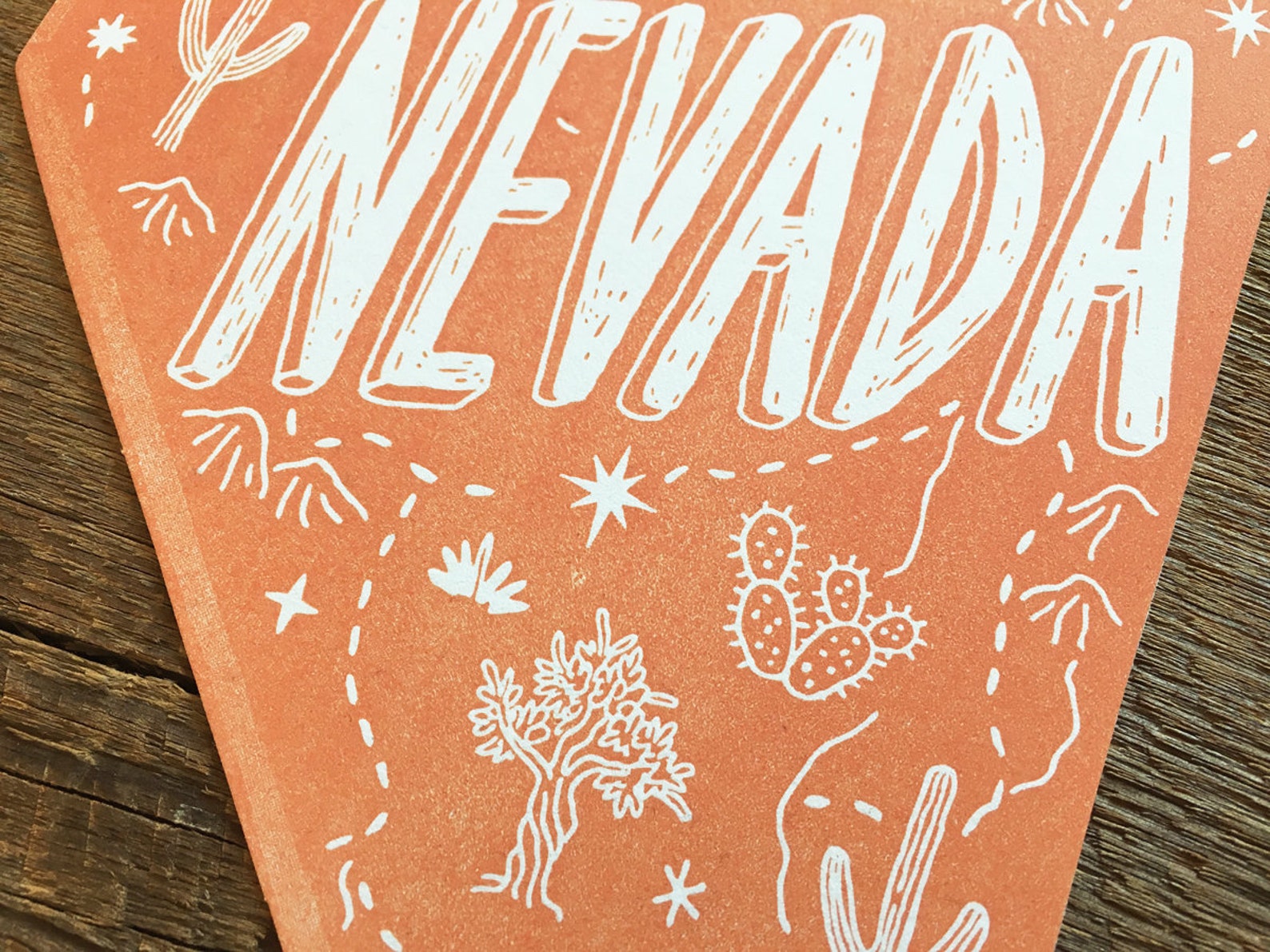 Nevada Postcard Greetings From Nevada Die Cut Letterpress - Etsy