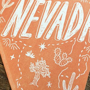 Nevada Postcard, Greetings From Nevada, Die Cut Letterpress State ...