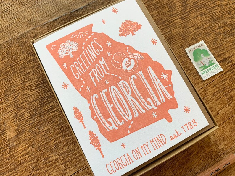 Georgia Greeting Card Greetings From Georgia Boxed Set of - Etsy