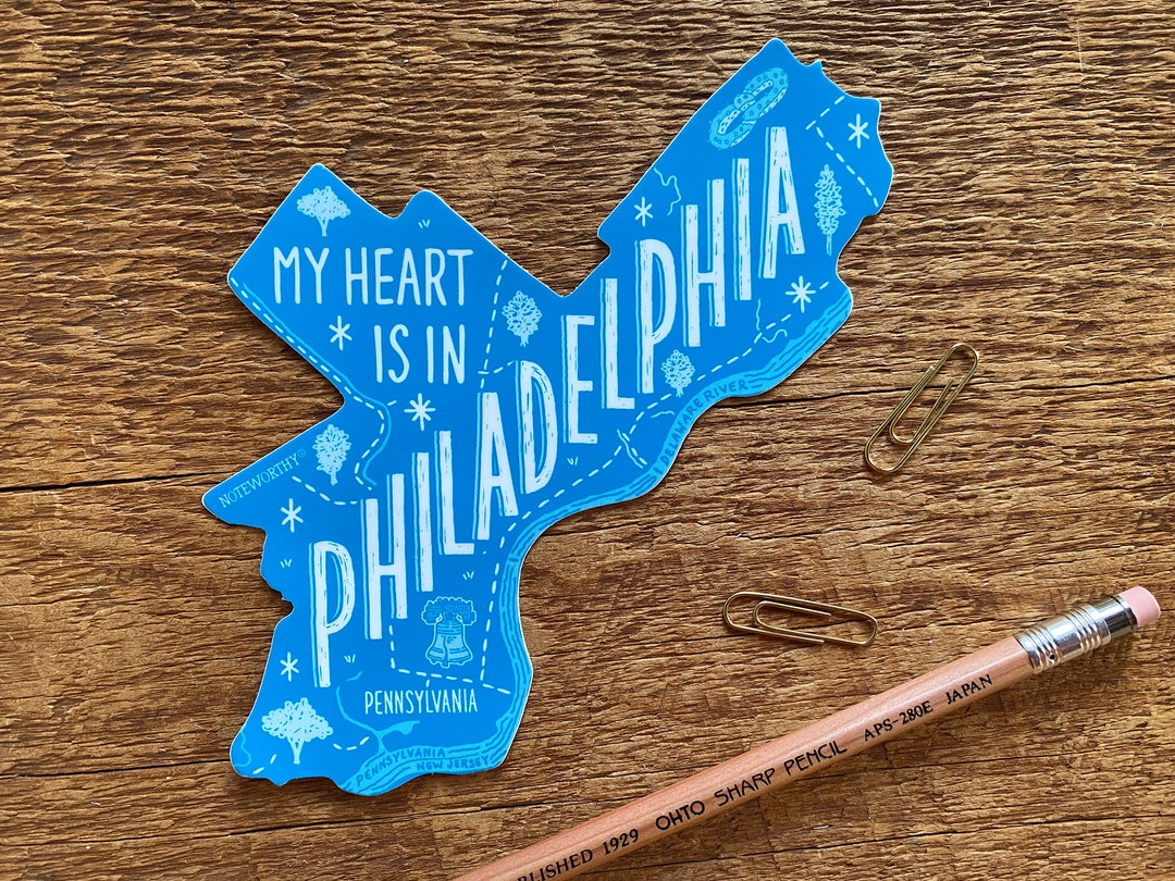 Philadelphia Sticker, Philadelphia Map Sticker, Single Die Cut Vinyl ...