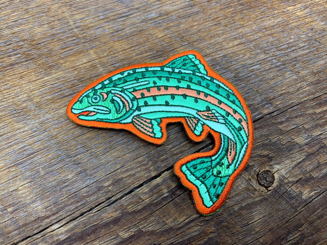Trout Patch Fishing Patch Rainbow Trout Patch Single | Etsy