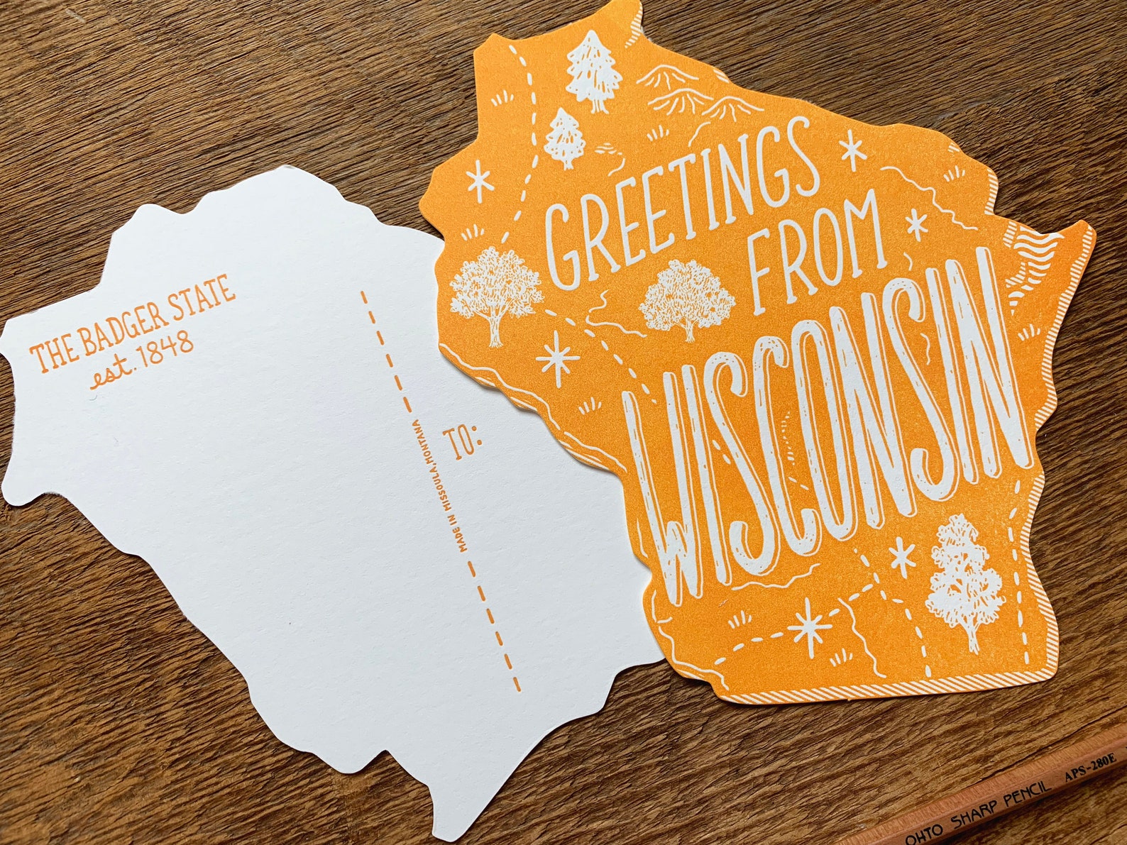 Wisconsin Postcard Greetings From Wisconsin Die Cut - Etsy
