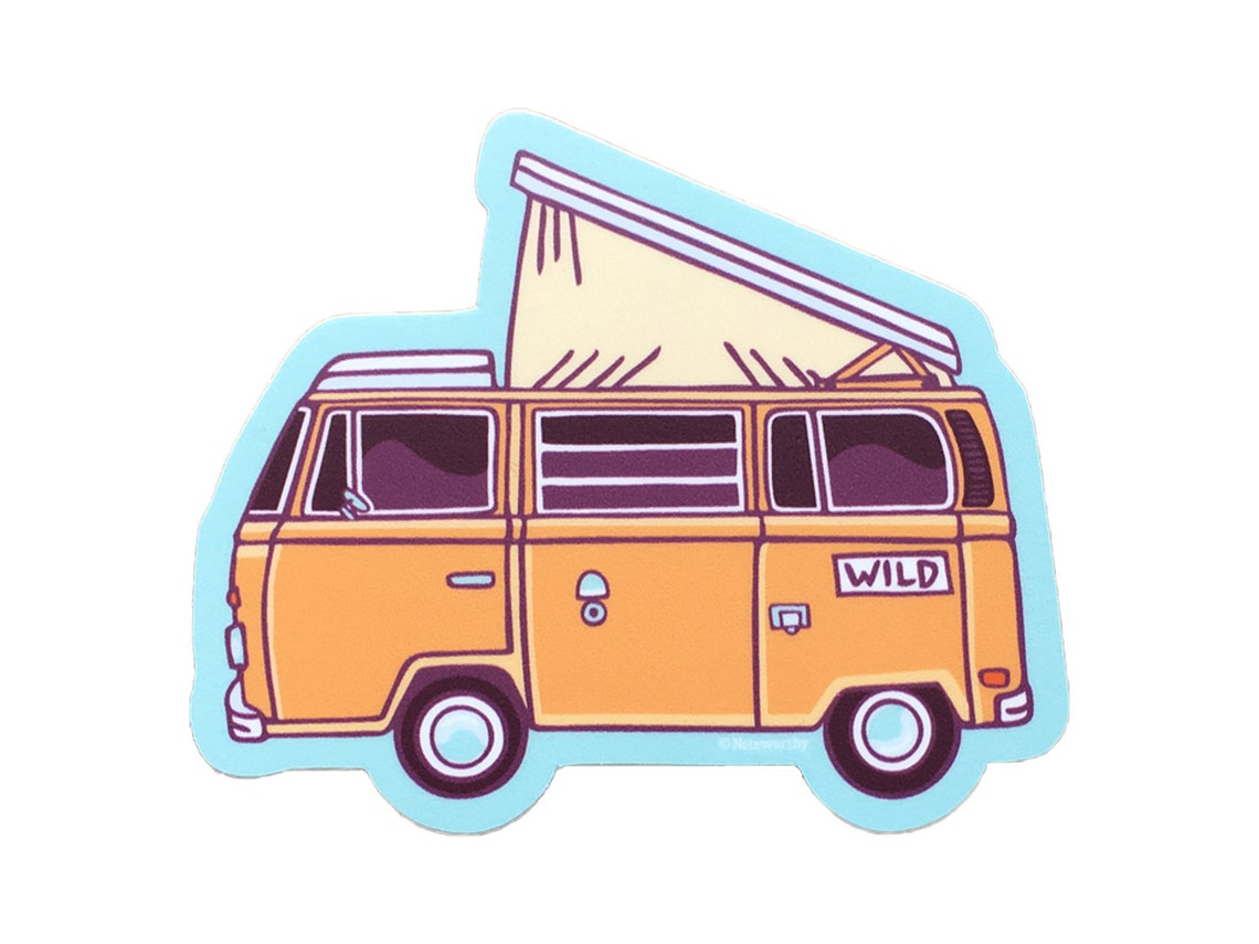 Camper Sticker, Camper Bus Sticker, Camping Sticker, Single Die Cut ...