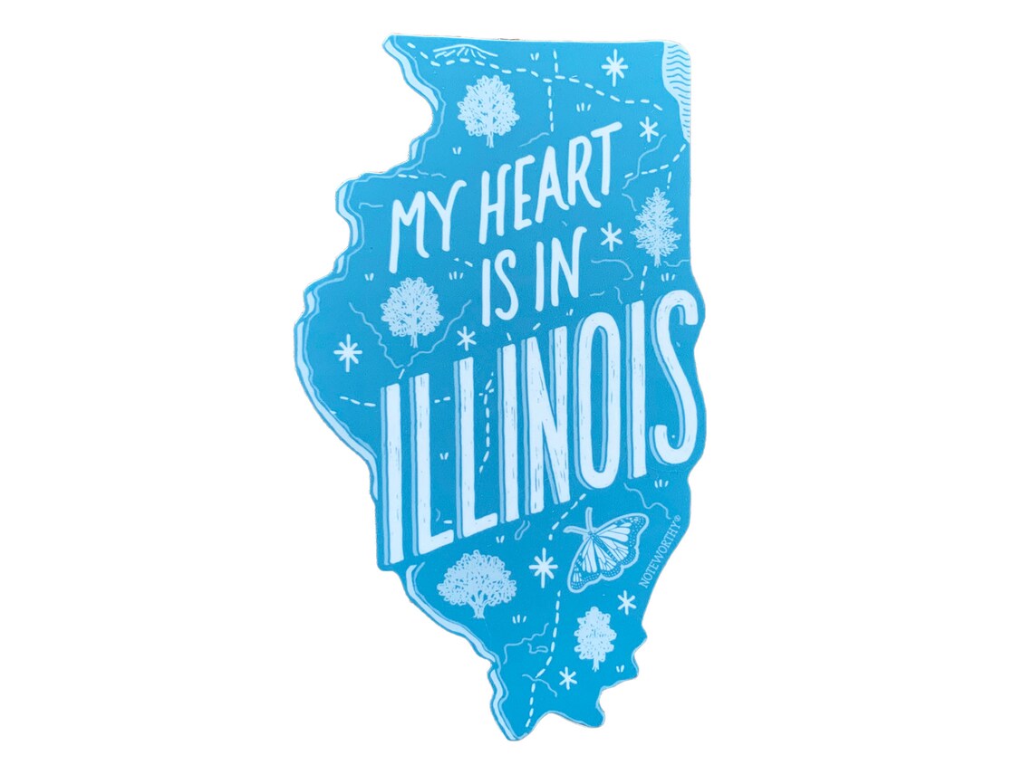 Illinois Sticker Illinois State Sticker Bumper Sticker - Etsy