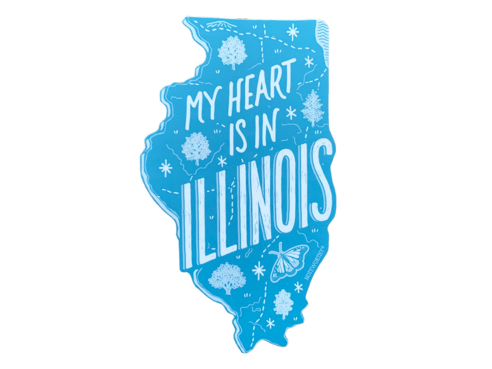 Illinois Sticker Illinois State Sticker Bumper Sticker - Etsy
