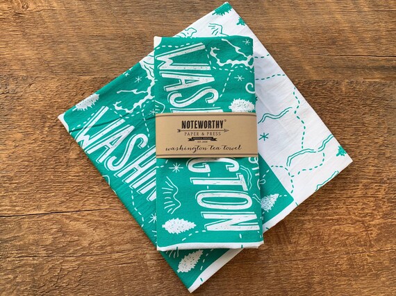 Washington Tea Towel Washington State Tea Towel Single | Etsy