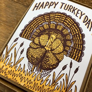 Turkey Day, Thanksgiving Cards Boxed Set of 6 Letterpress Holiday Cards ...