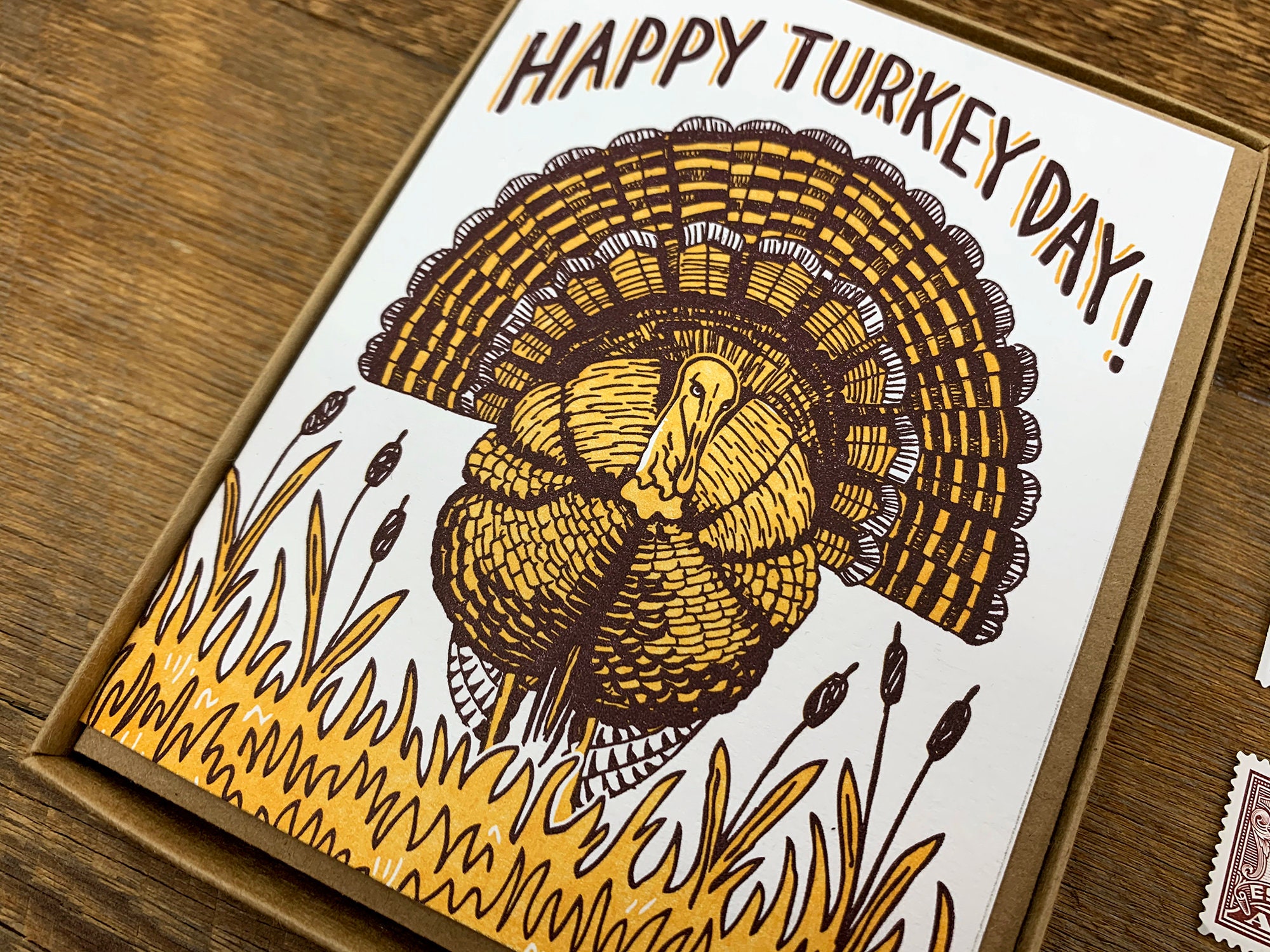 Turkey Day Thanksgiving Cards Boxed Set of 6 Letterpress | Etsy