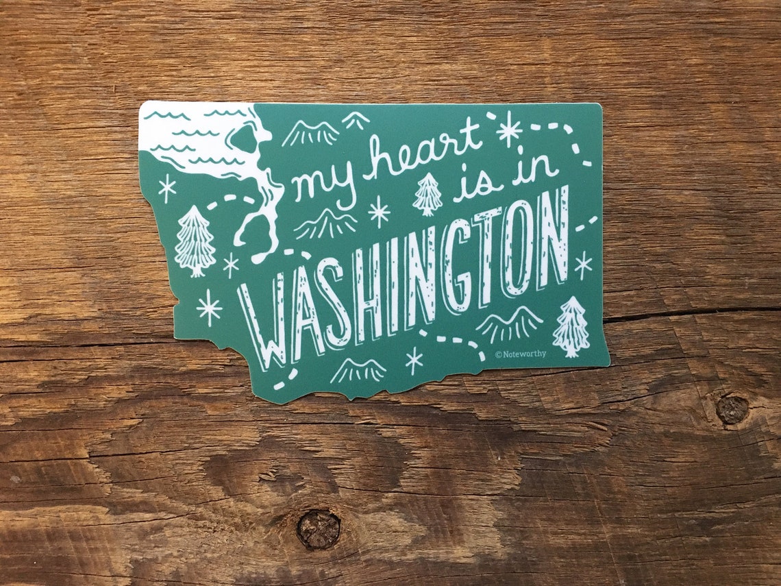 Washington Sticker Washington State Sticker Bumper Sticker - Etsy