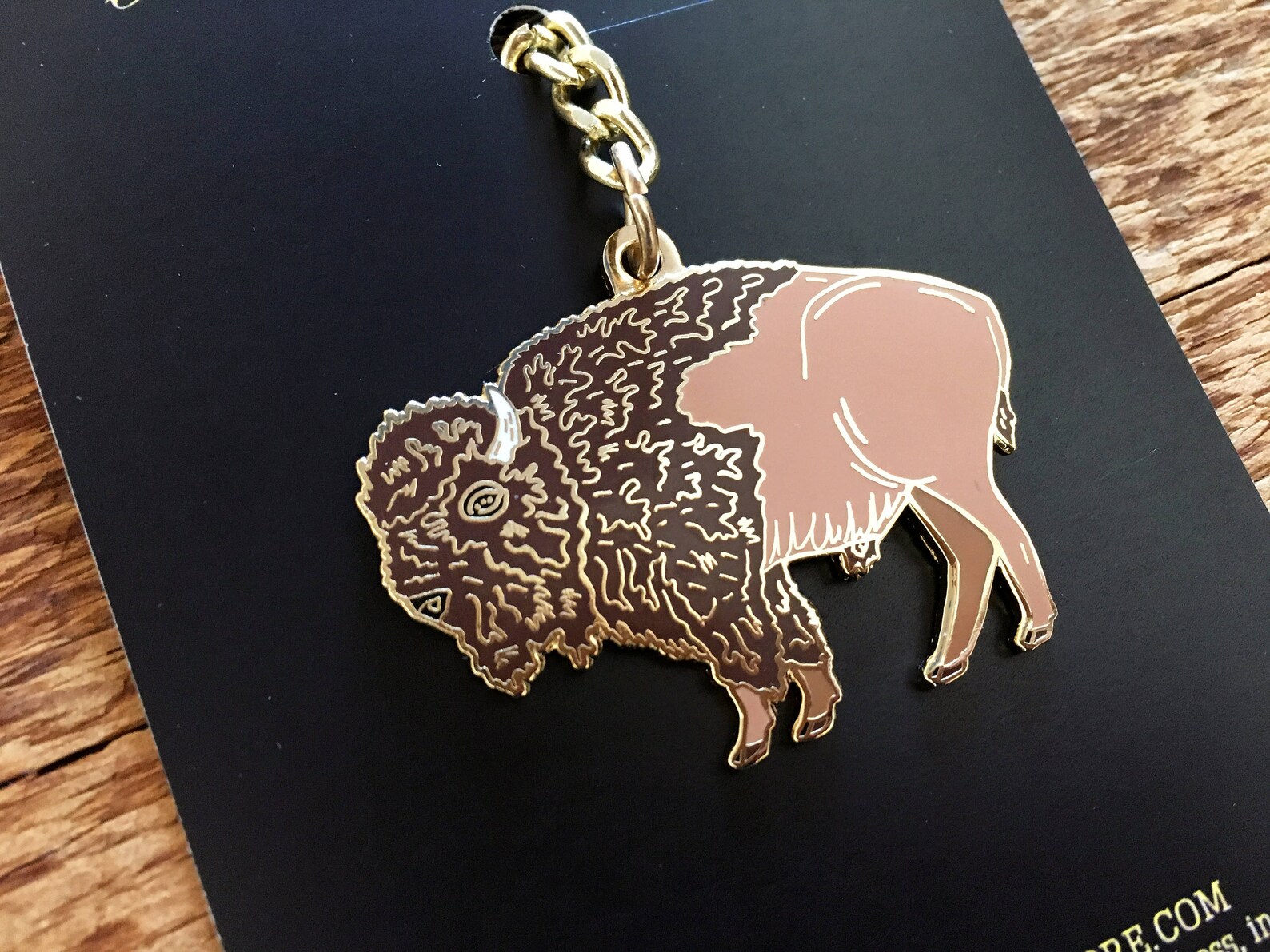 Bison Enamel Keychain Buffalo Keychain Explore Keychain - Etsy