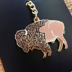 Bison Enamel Keychain, Buffalo Keychain, Explore Keychain, Single Hard ...