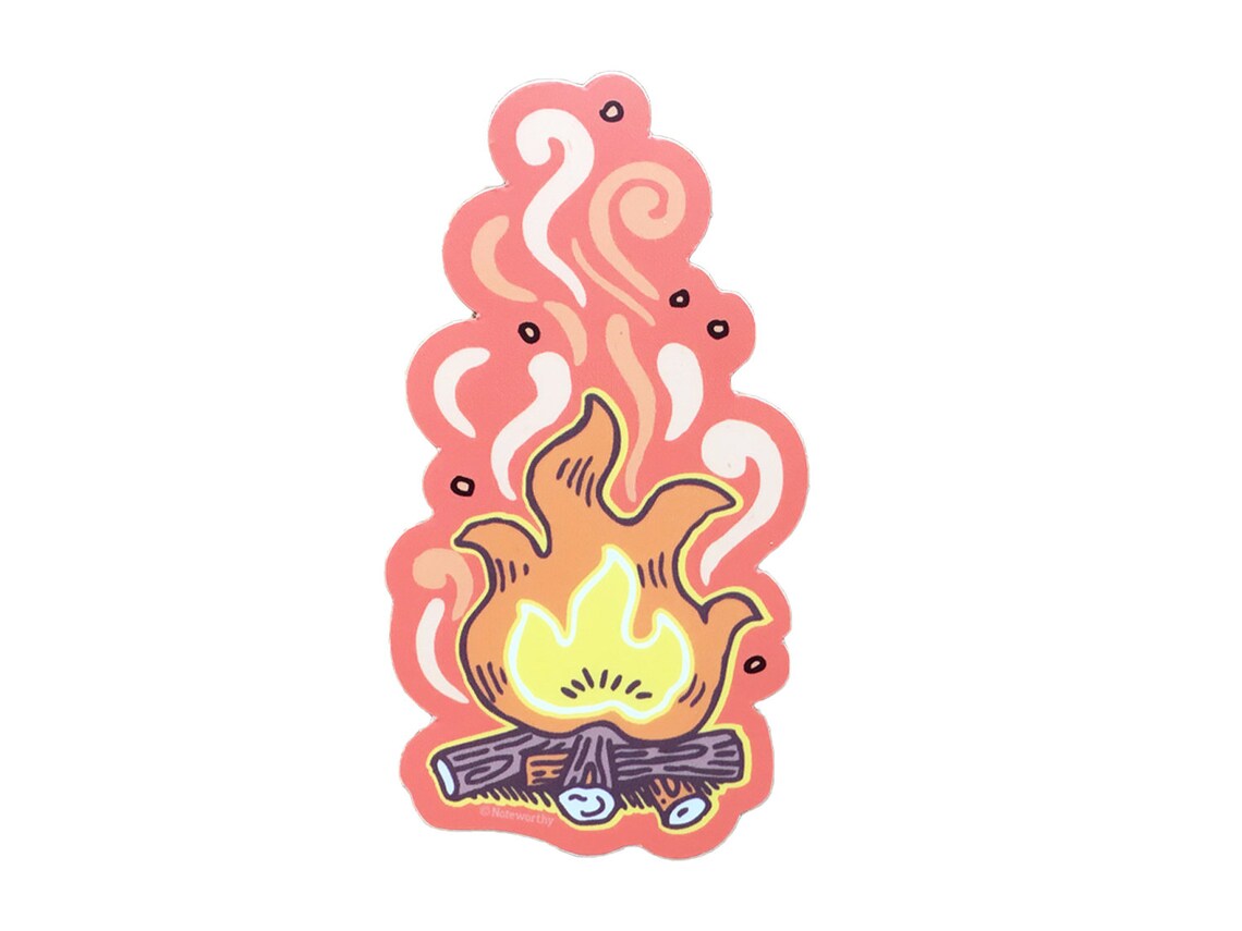 Campfire Sticker Outdoors Sticker Single Die Cut Vinyl - Etsy